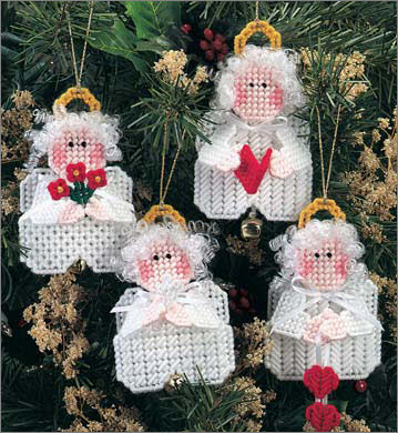 "Mini Angel Ornaments" | Plastic Canvas Pattern