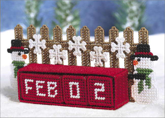 "Winter Block Calendar" | Plastic Canvas Pattern