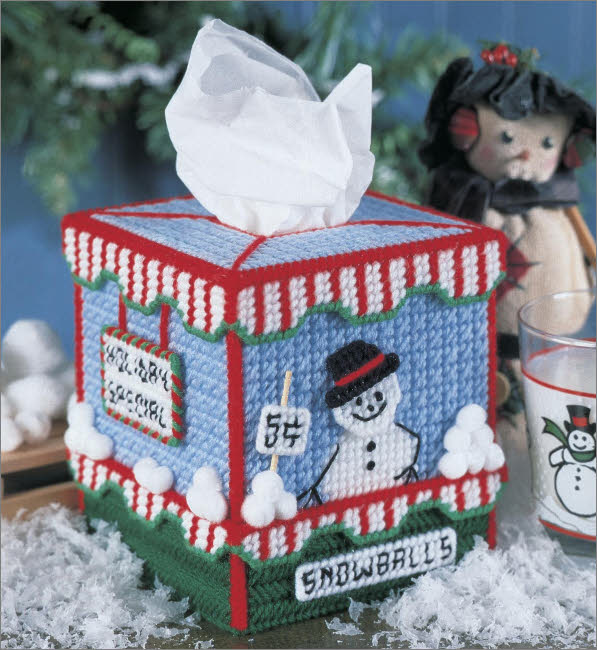 "Snowball Stand Tissue Topper"