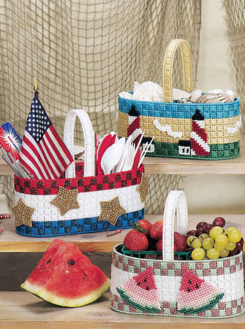 "Caryall Baskets" | Plastic Canvas Pattern