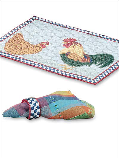 "Rooster Table Setting" | Plastic Canvas Pattern