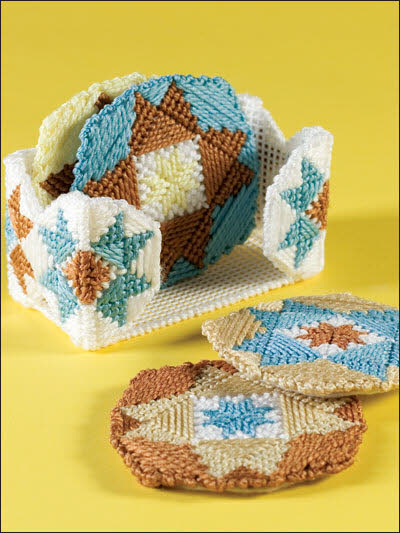 "Star Quilt Coasters" | Plastic Canvas Pattern