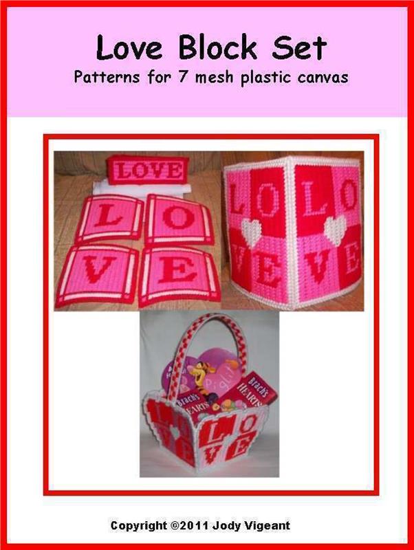 "Love Blocks Set" | Plastic Canvas Pattern