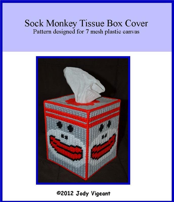 "Sock Monkey Tissue Box Cover"