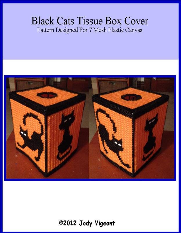 "Black Cats Tissue Box Cover"