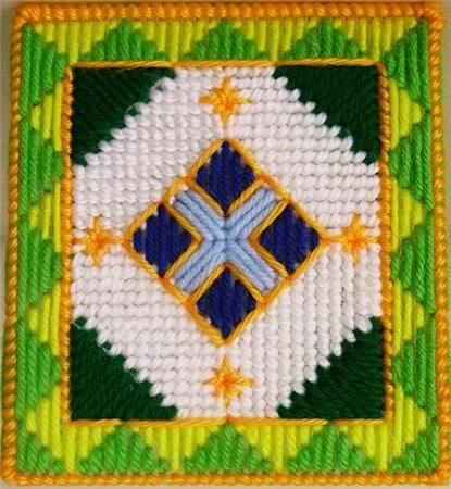 "Patchwork Tissue Cover" | Plastic Canvas Pattern