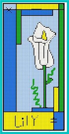 "Lily Flower Block" | Plastic Canvas Pattern