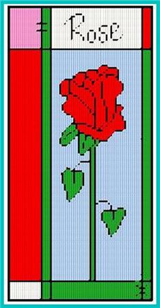 "Rose Flower Block" | Plastic Canvas Pattern