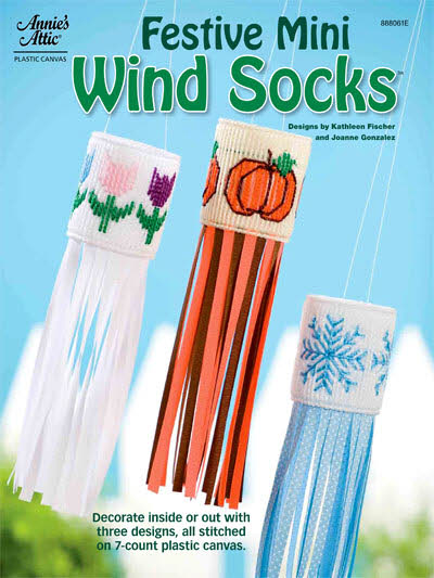 "Festive Mini Wind Socks" | Plastic Canvas Pattern