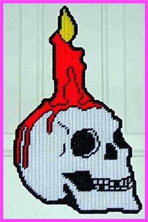 "Skull Candle" | Plastic Canvas Pattern