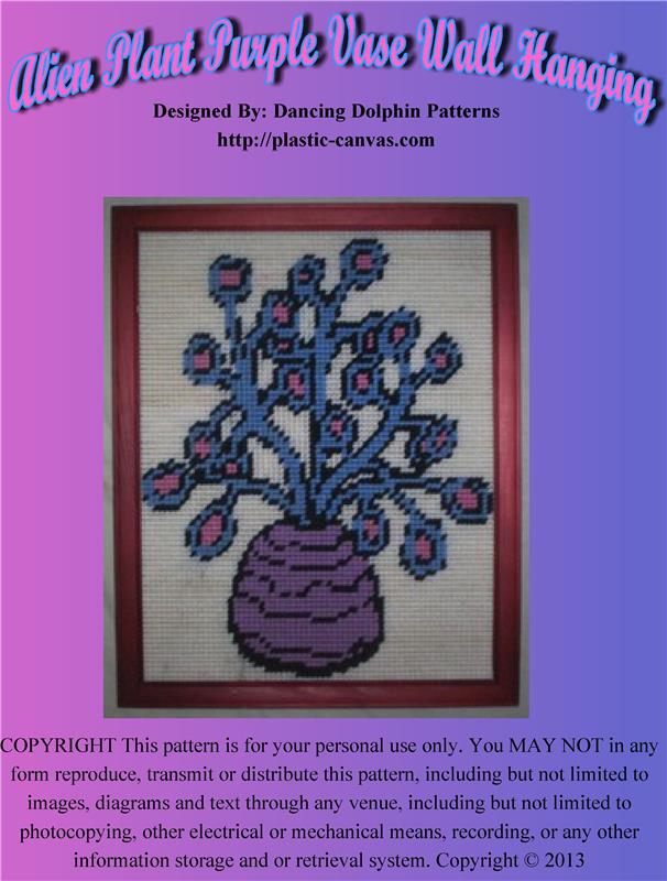 "Alien Plant Purple Vase Wall Hanging"