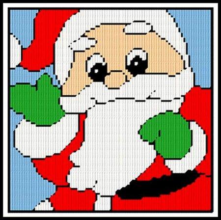 "Santa Square" | Plastic Canvas Pattern