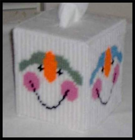 "Snowman Face Tissue Box Cover"