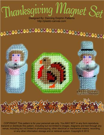 "Thanksgiving Magnet Set" | Plastic Canvas Pattern