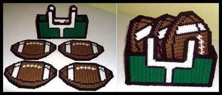 "Football Coaster Set" | Plastic Canvas Pattern