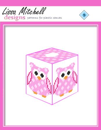 "Pink Valentine Owl #1 Tissue Box Cover - Single Page Pattern"