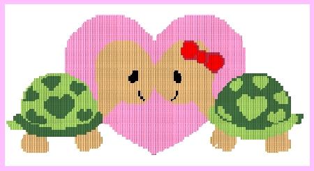 "Love Turtles" | Plastic Canvas Pattern