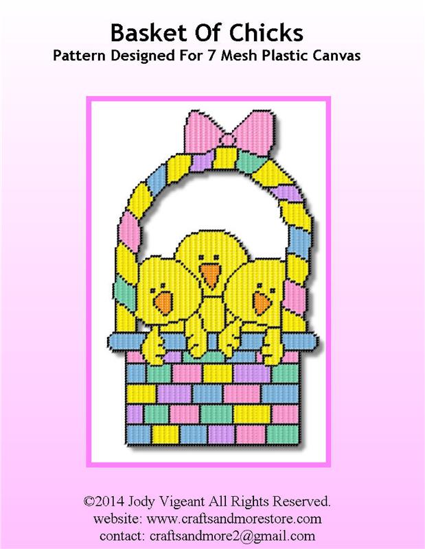 "Basket Of Chicks" | Plastic Canvas Pattern
