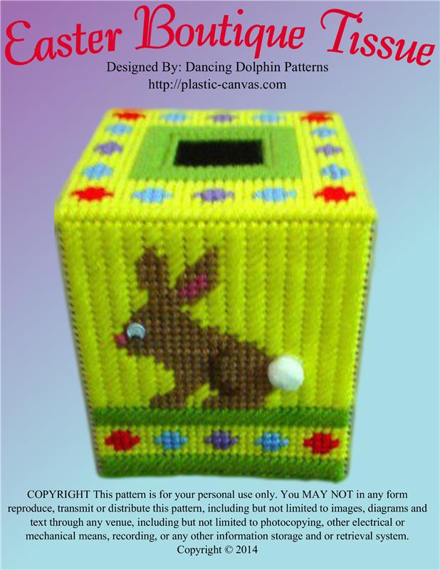 "Easter Boutique Tissue" | Plastic Canvas Pattern