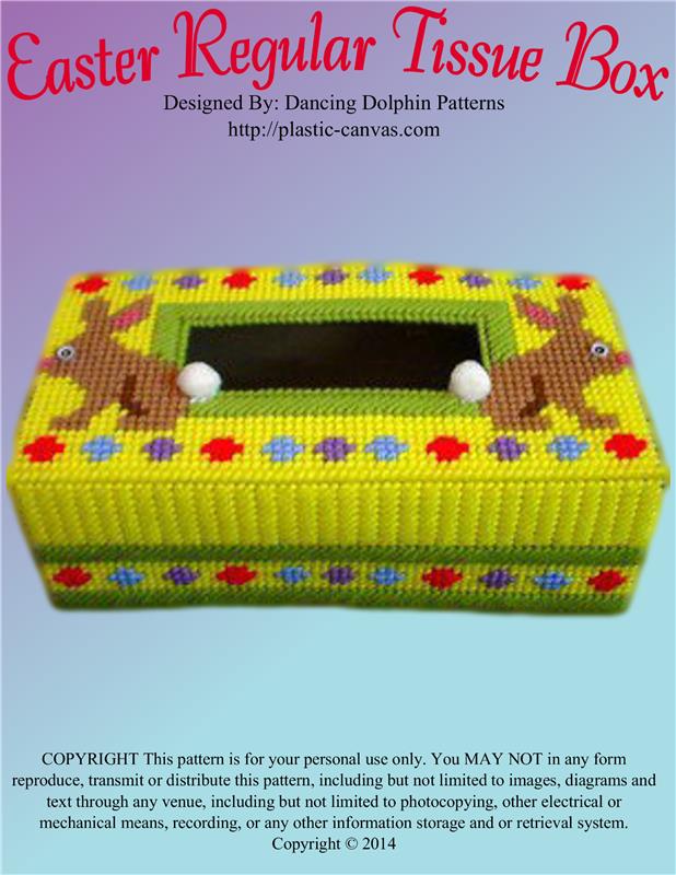 "Easter Regular Tissue Box" | Plastic Canvas Pattern