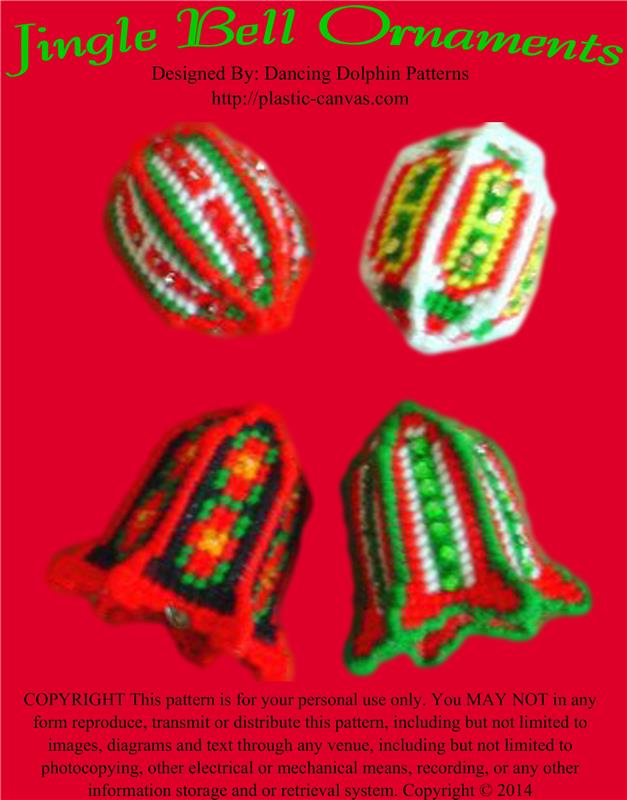 "Jingle Bell Ornaments" | Plastic Canvas Pattern