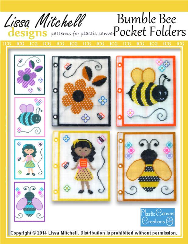 "Bumble Bee Pocket Folders" | Plastic Canvas Pattern