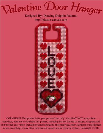 "Valentine Door Hanger" | Plastic Canvas Pattern