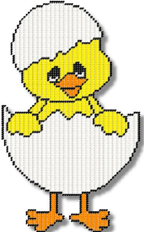 "Easter Chick In An Egg" | Plastic Canvas Pattern