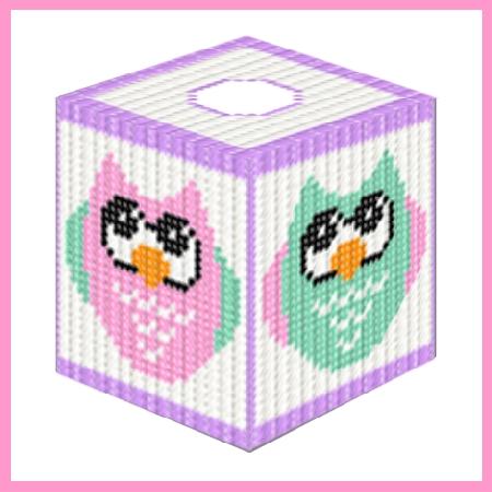 "Baby Girl Owl Tissue Box Cover"