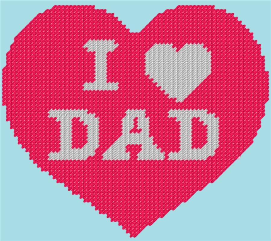 "I Heart Dad" | Plastic Canvas Pattern
