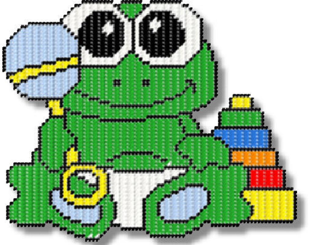 "Baby Boy Frog" | Plastic Canvas Pattern