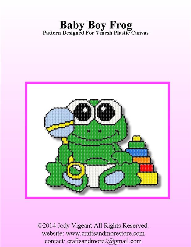 "Baby Boy Frog" | Plastic Canvas Pattern