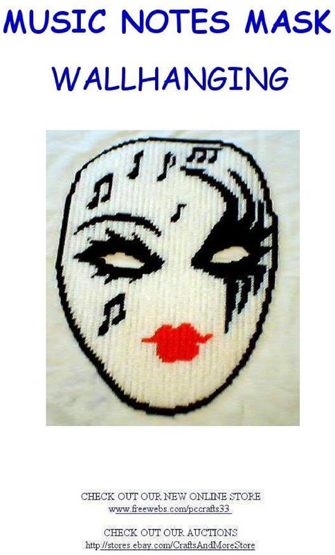 "Musical Notes Mask" | Plastic Canvas Pattern