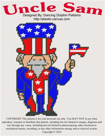 "Uncle Sam" | Plastic Canvas Pattern