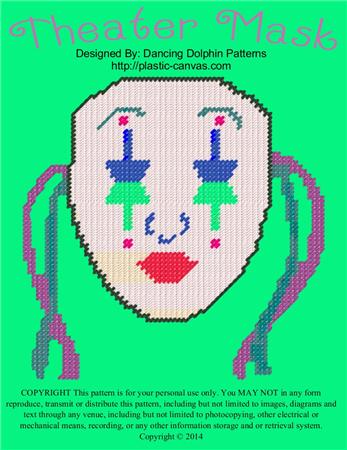 "Theater Mask" | Plastic Canvas Pattern