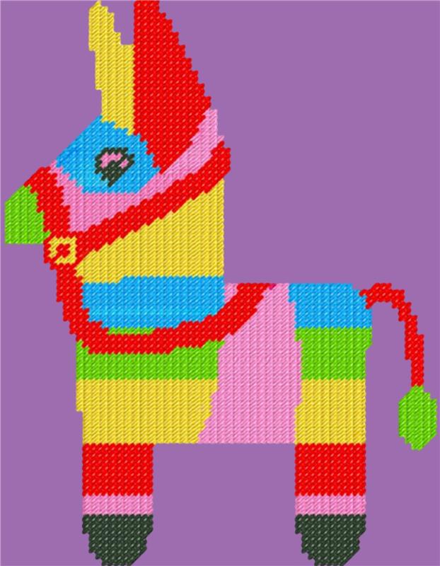 "Colorblock Pinata" | Plastic Canvas Pattern