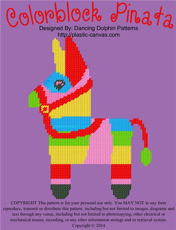 "Colorblock Pinata" | Plastic Canvas Pattern