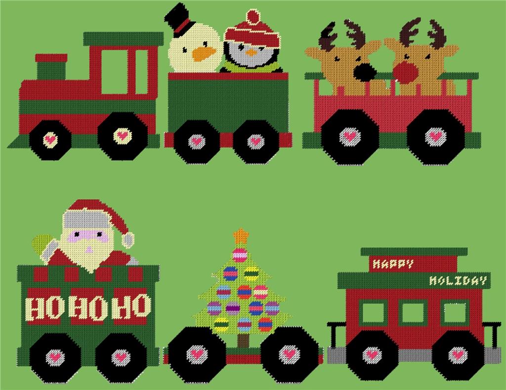 "Christmas Train" | Plastic Canvas Pattern