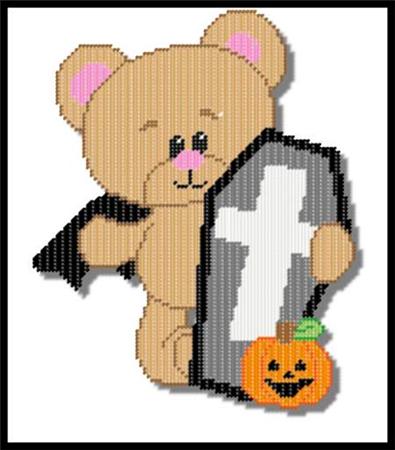 "Halloween Bat Teddy" | Plastic Canvas Pattern