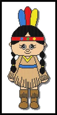 "Indian Girl" | Plastic Canvas Pattern