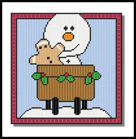 "Snowman Fun Square 1" | Plastic Canvas Pattern