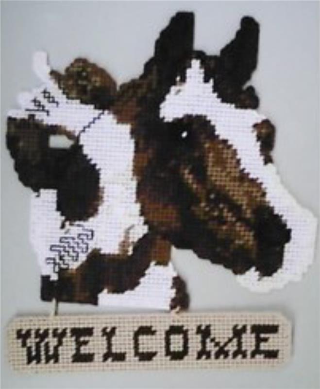 "Horse Welcome Sign" | Plastic Canvas Pattern