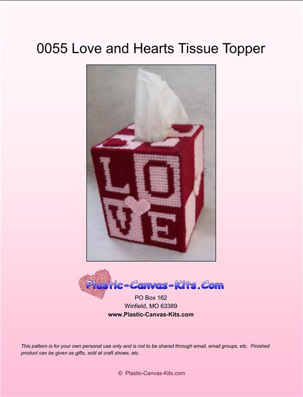 "Love and Hearts Tissue Topper"