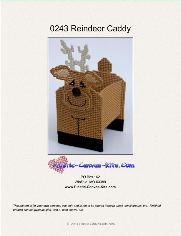 "Reindeer Caddy" | Plastic Canvas Pattern