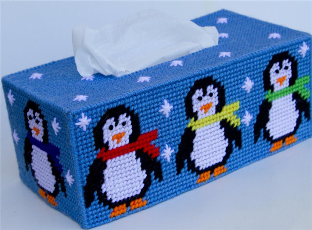 "Winter Penguins Long Tissue Topper"