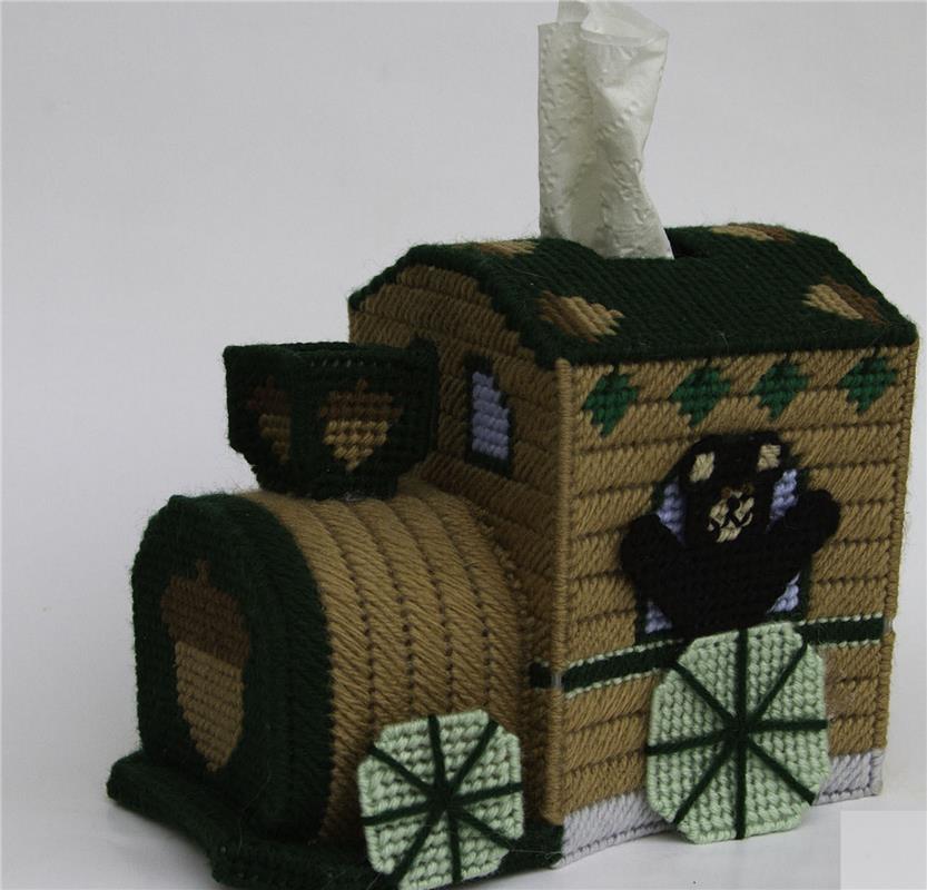 "Woodland Train Tissue Topper"