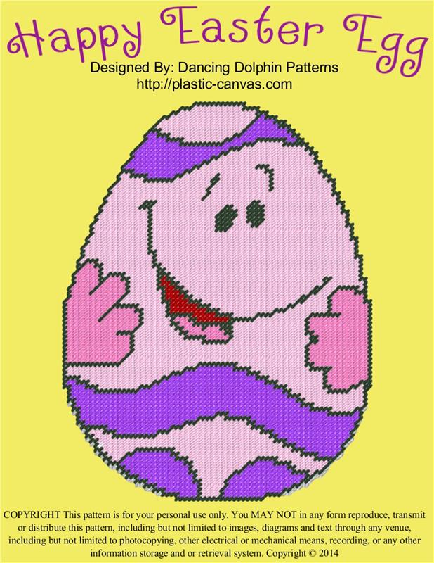 "Happy Easter Egg" | Plastic Canvas Pattern