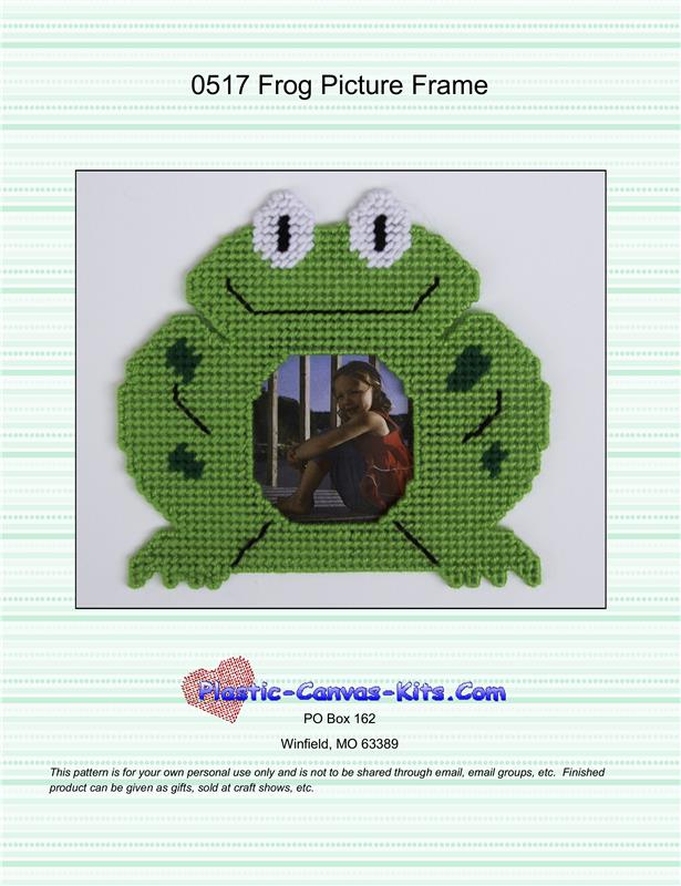 "Frog Picture Frame" | Plastic Canvas Pattern