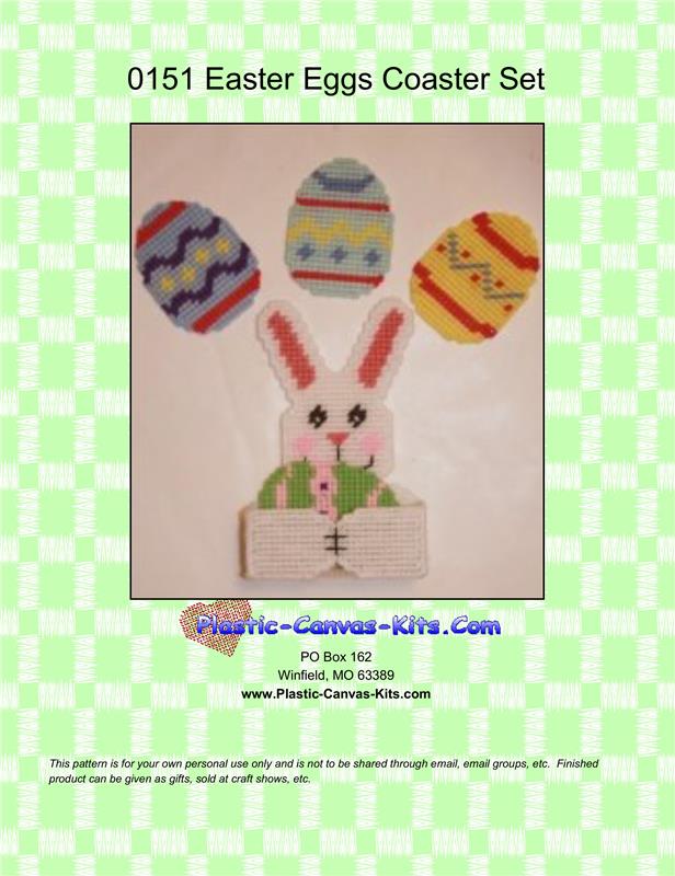 "Easter Eggs Coaster Set" | Plastic Canvas Pattern