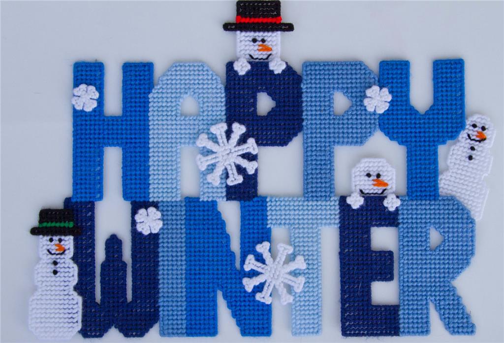 "Happy Winter Wall Hanging" | Plastic Canvas Pattern